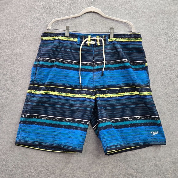 Speedo | Swim | Speedo Men Shorts L Blue Striped Polyester Board Shorts ...